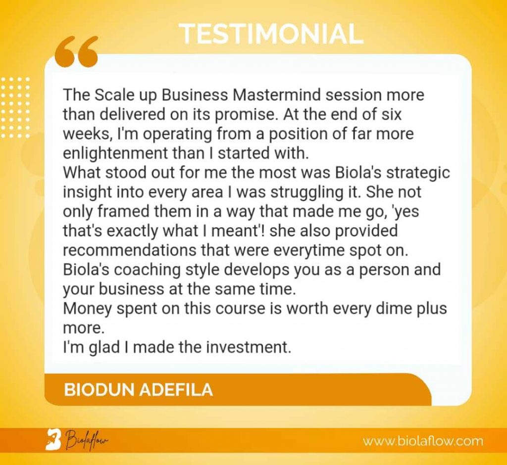 Business Mentorship & Mastermind with Biola Flow